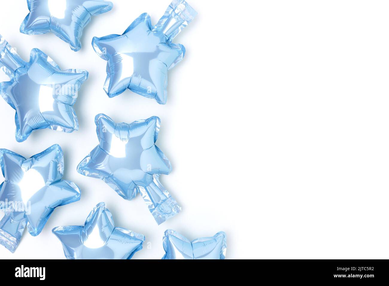 Blue star balloons with place for text. Baby shower concept Stock Photo ...