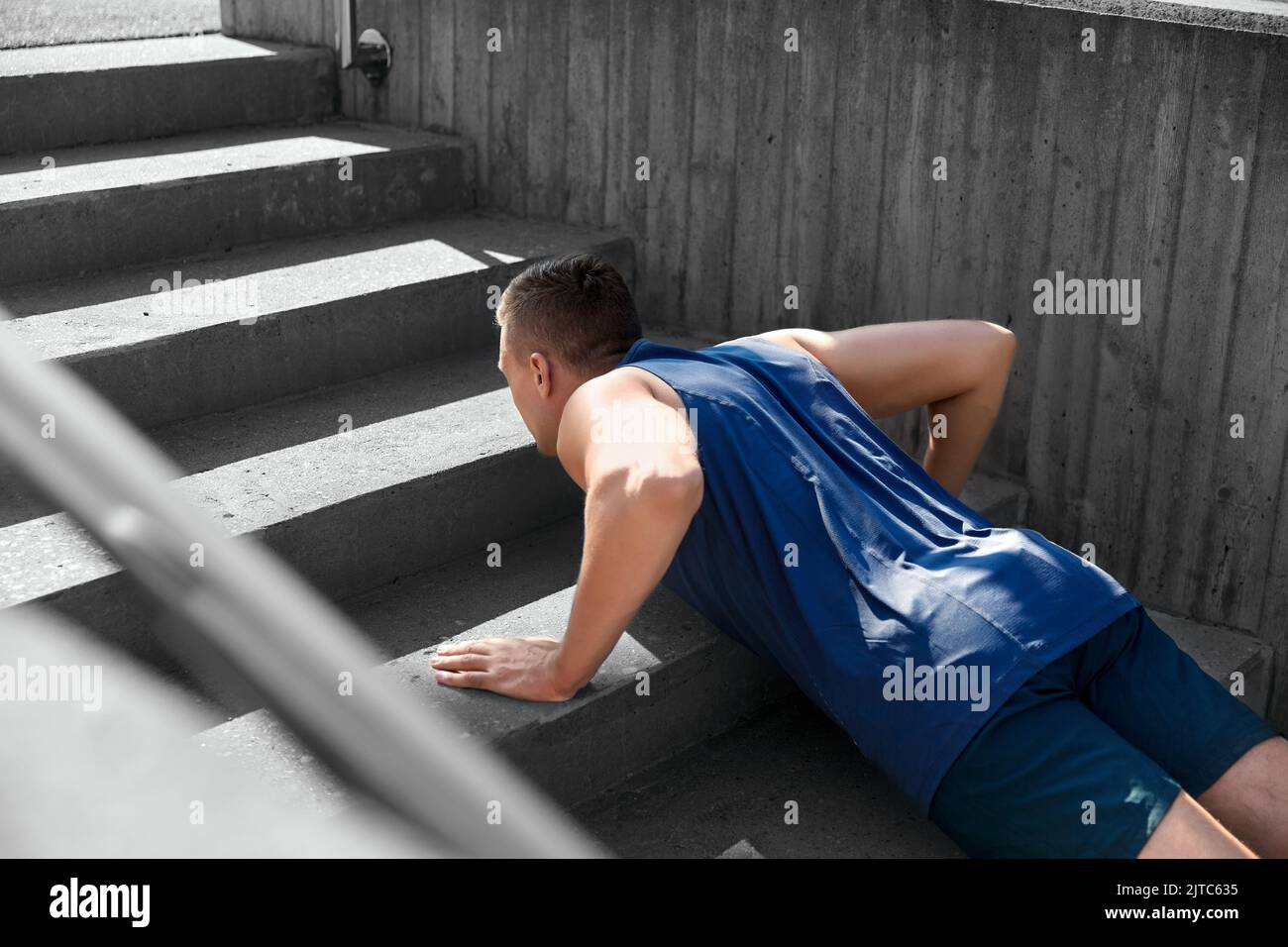 Man training stairs hi-res stock photography and images - Alamy