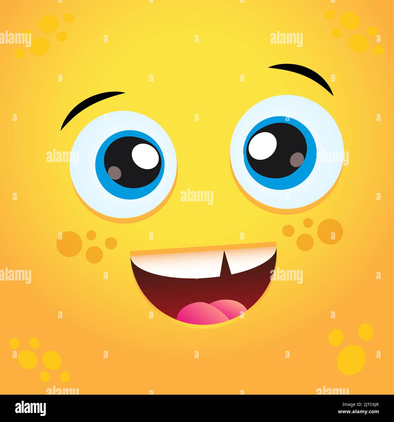 Yellow smiling face, yellow square toy icon, Simple emotion happy face ...