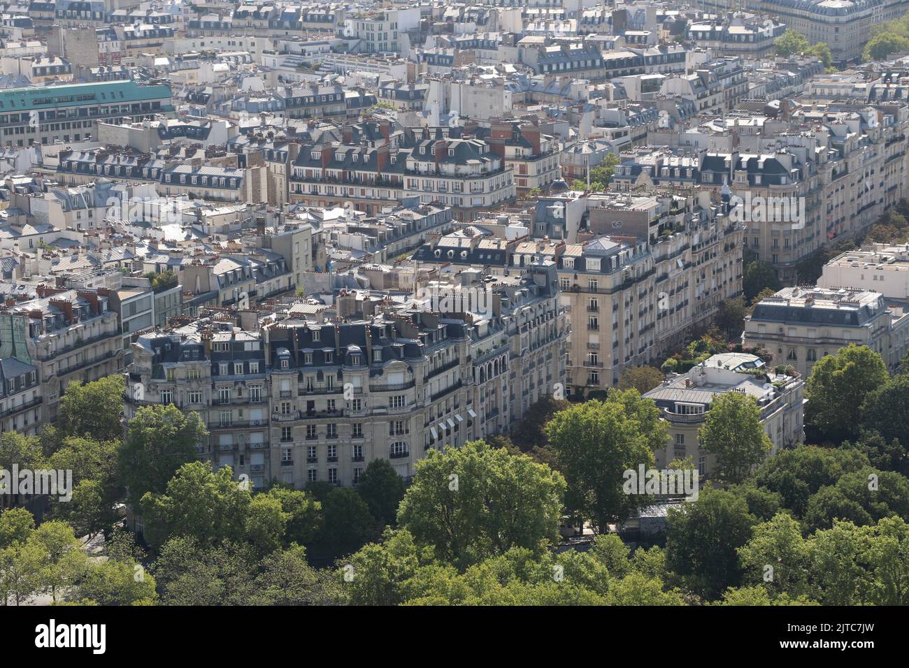 Aerial view of the rooftops of Paris Stock Photo - Alamy