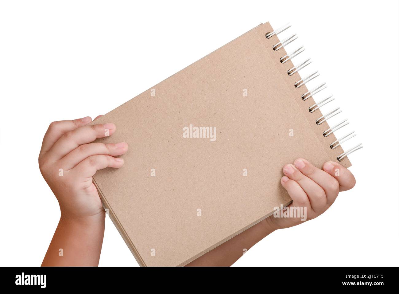 Notepad isolated on white background. Brown notepad made from recycled ...