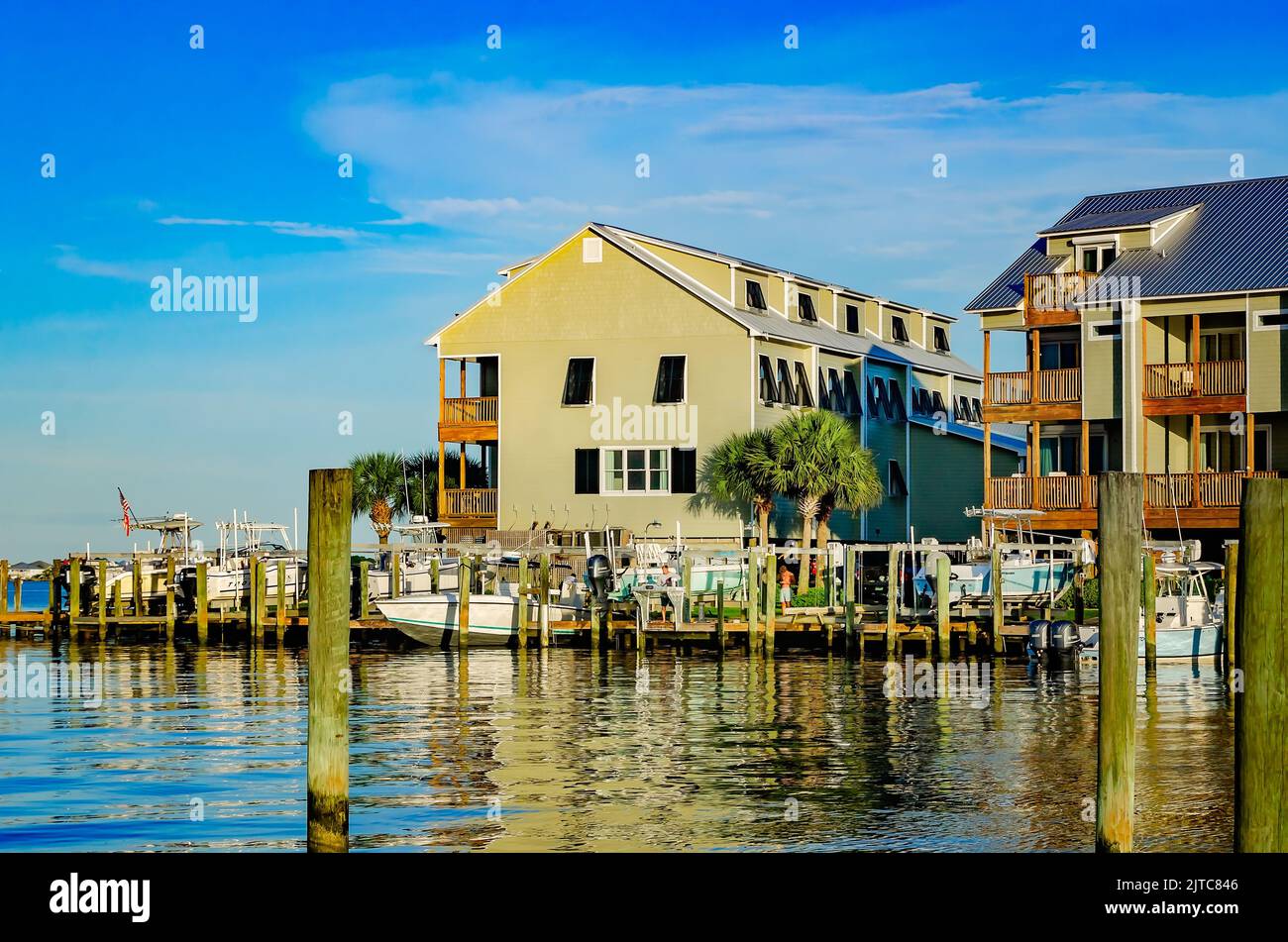 Pass Chateau Harbor Homes are pictured from Dauphin Island Marina, Aug ...