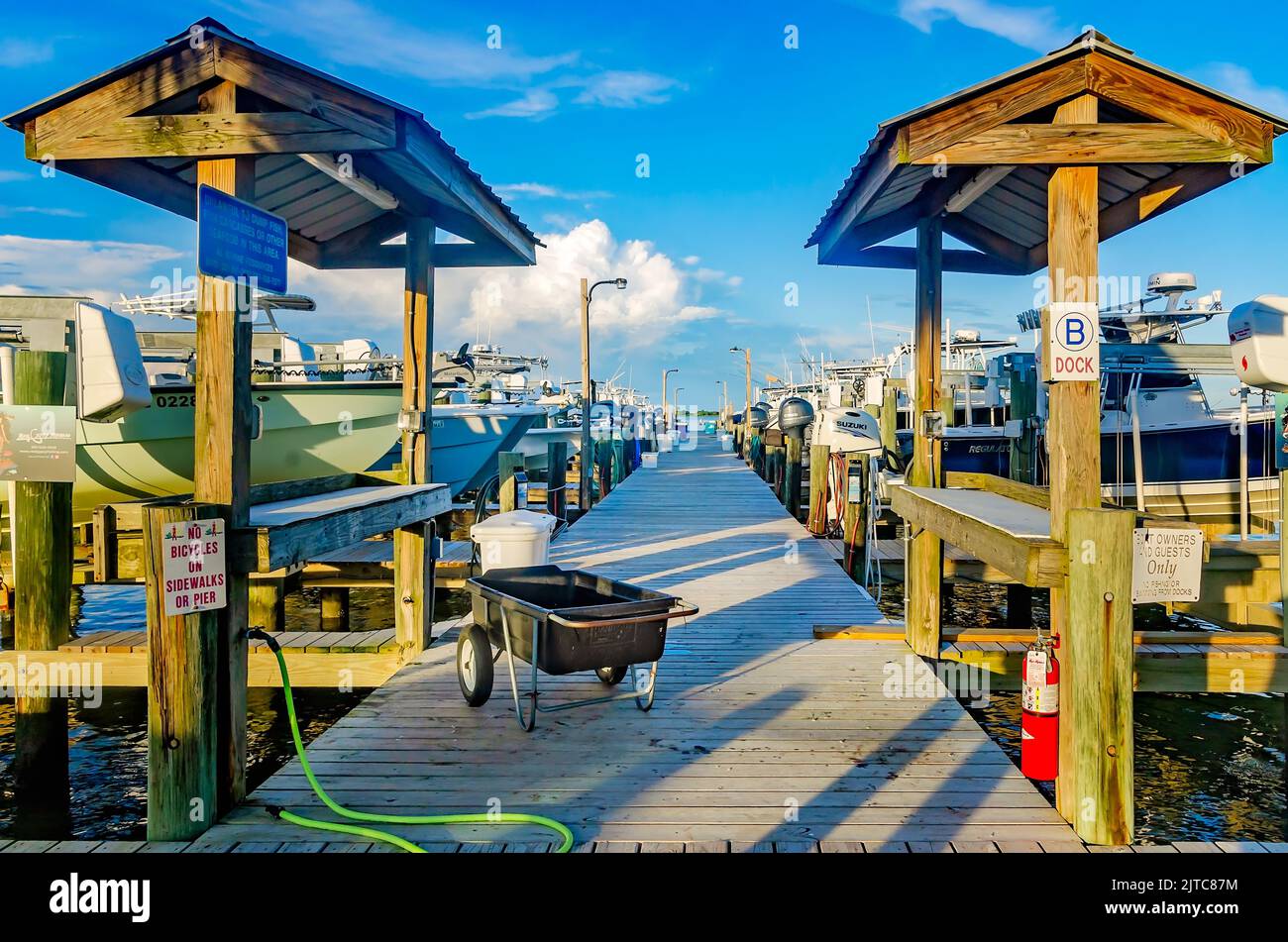 Boats are docked at the Dauphin Island Marina, Aug. 27, 2022, in ...
