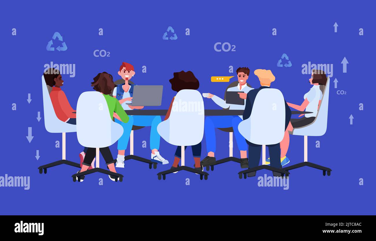 businesspeople discussing during conference meeting sustainable ESG ...