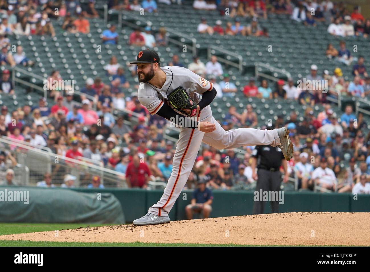 Minneapolis, US, August 28 2022: San Francisco pitcher Jakob Junis (34 ...