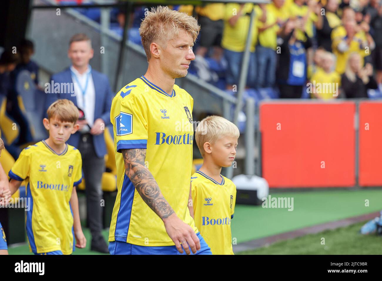 Brondby, Denmark. 29th Aug, 2022. Daniel Wass (10) of Broendby IF seen ...
