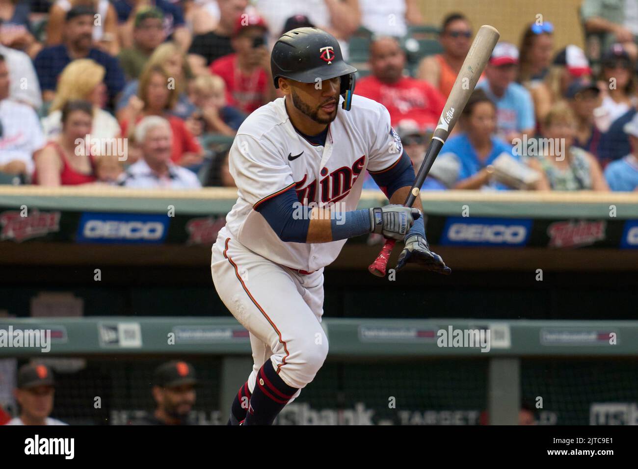 Minneapolis, US, August 28 2022: Minnesota center fielder Gilberto ...