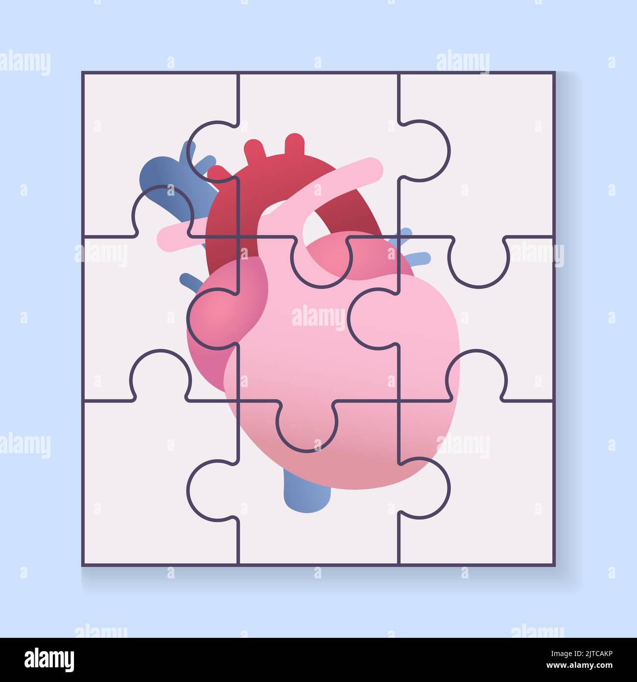 puzzle pieces of anatomical heart human body internal organ medicine ...