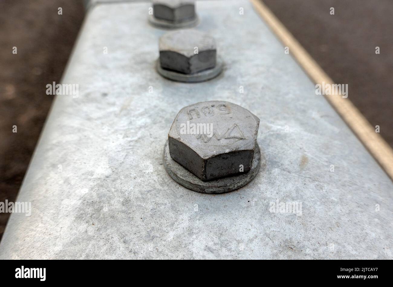 Metal bolt and nut into the pipe collection Stock Photo - Alamy