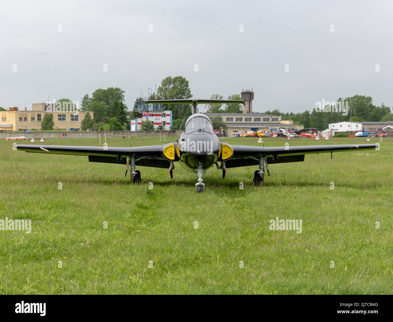 MOSCOW REGION, CHERNOE AIRFIELD 22 May 2021: airplane L-29 dolphin the ...