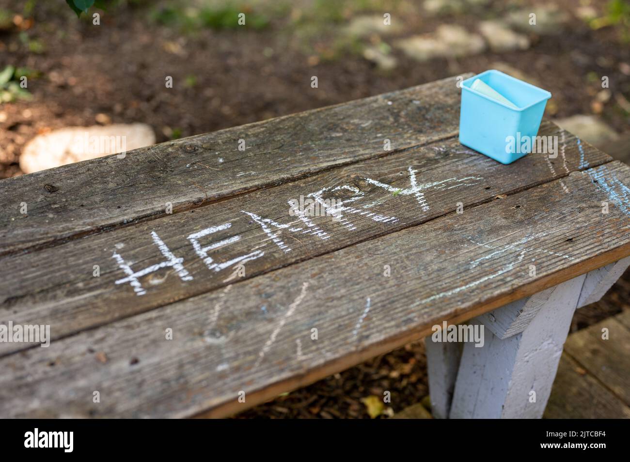 Henry written in the chalk Stock Photo - Alamy