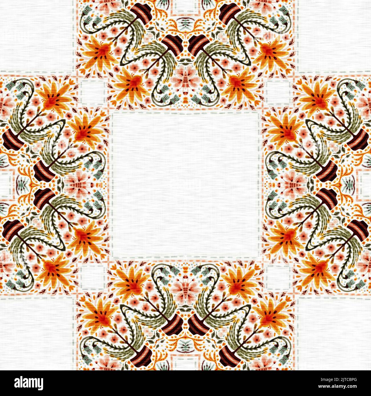 Boho botanical cottage core seamless pattern. Trendy decorative ...