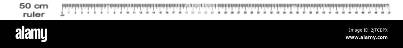 Horizontal scale of 50 centimeters ruler with markup and numbers ...