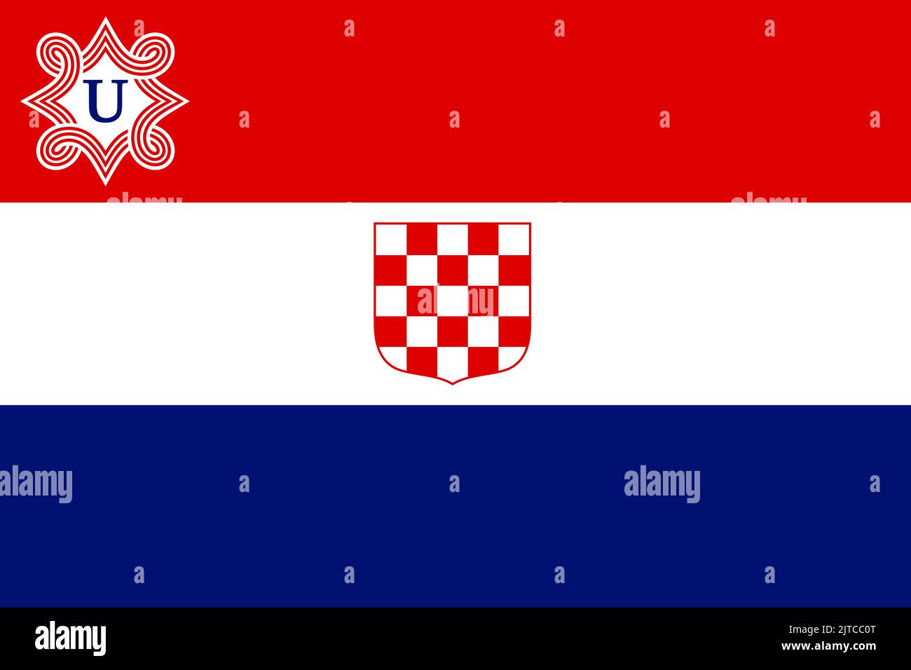 flag of Croatia 1941 1945, Europe. flag representing extinct country ...