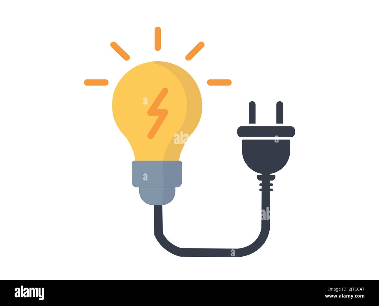 Light bulb icon with a plug . Concept of connection and electricity Stock Vector Image & Art - Alamy
