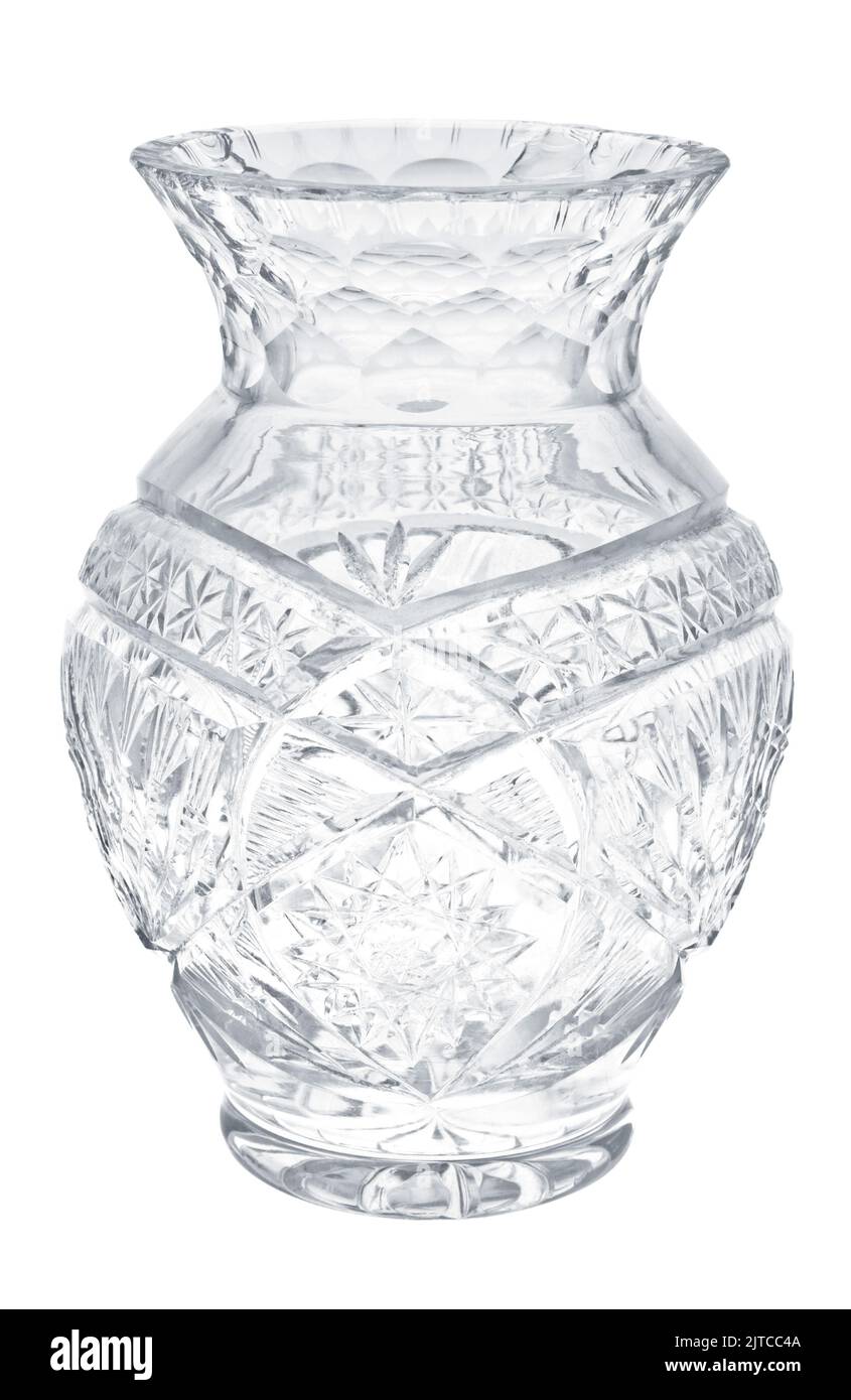 Small crystal flower vase, isolated Stock Photo - Alamy