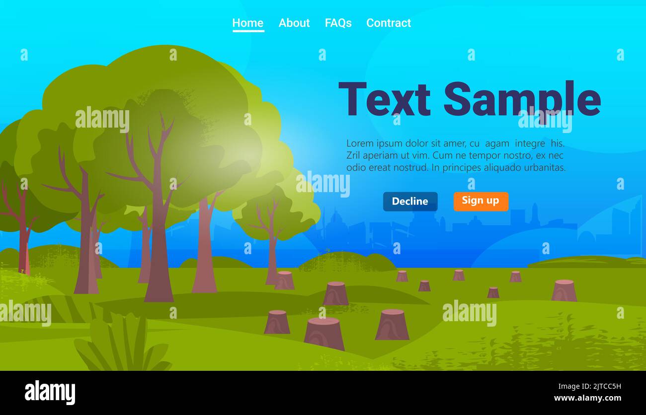 trees in the felled forest with an ax in stumps sustainable ESG ...
