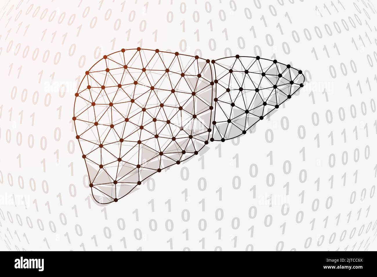 Liver 3d low poly symbol with binary code background. Hepatitis design ...
