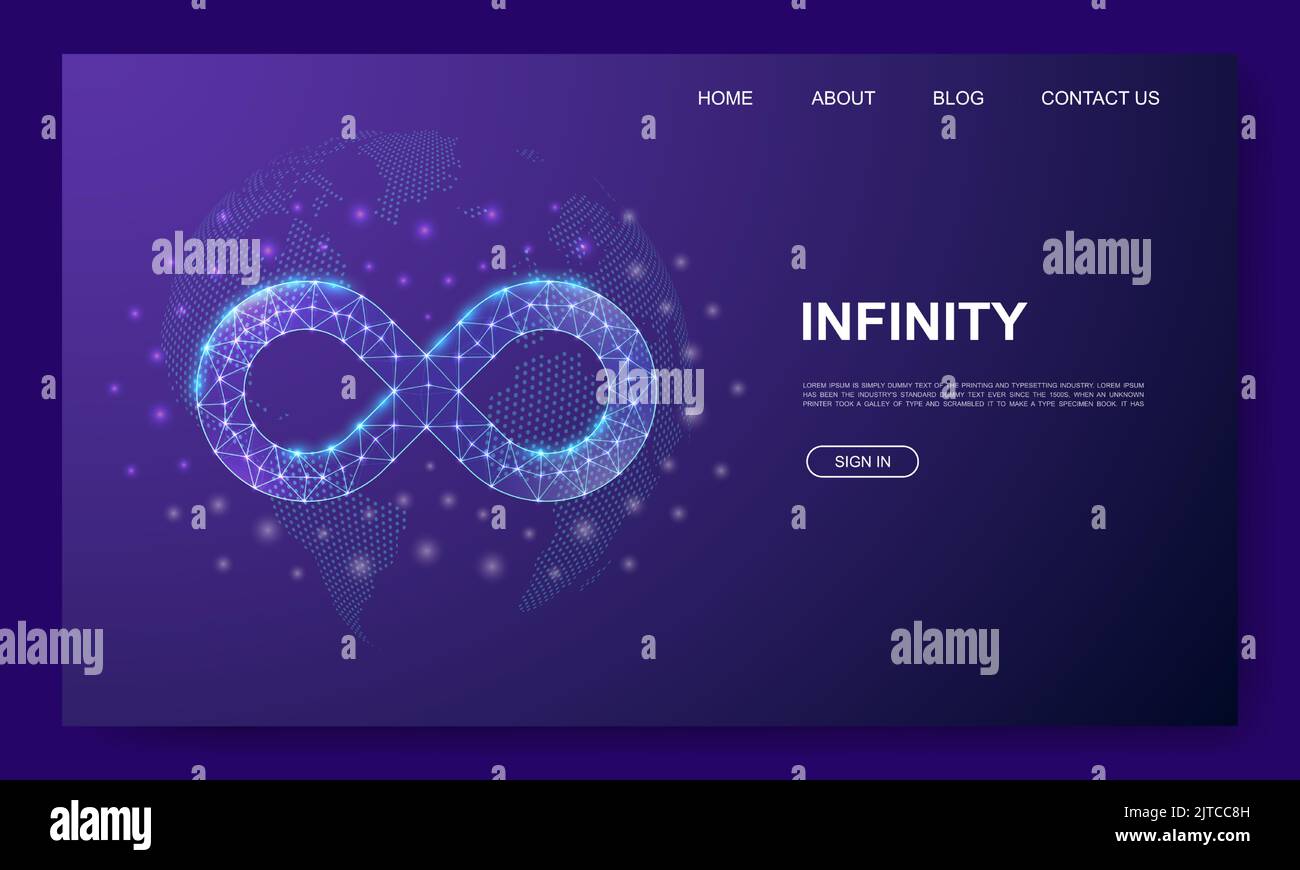 Infinity 3d low poly website template. Forever design illustration ...