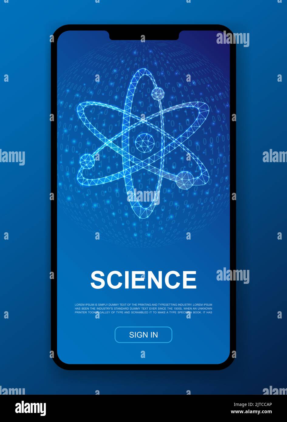 Atom 3d polygonal symbol for UI, UX design template. Low poly Atomic ...