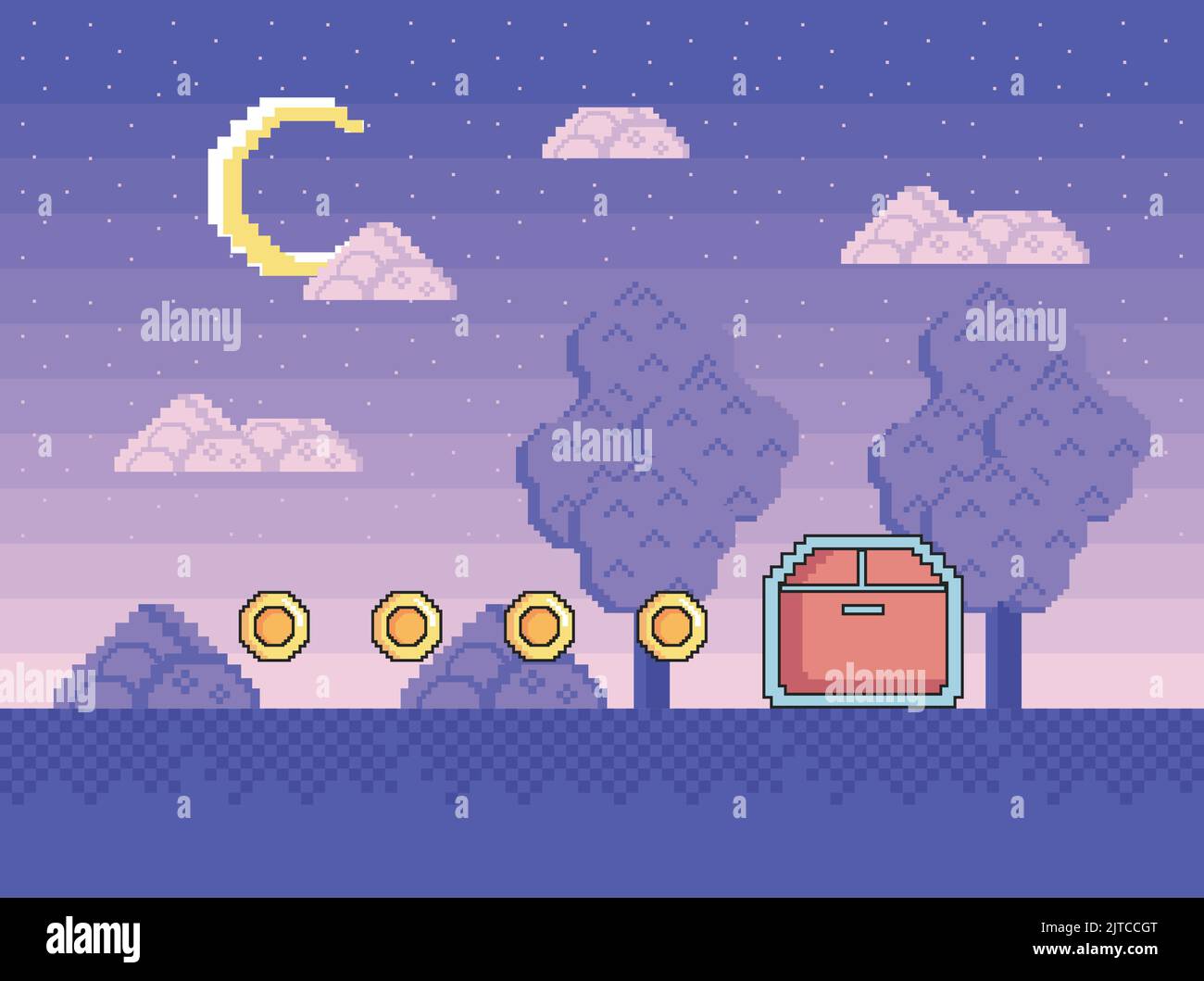 8bit pixel art night Stock Vector Images - Alamy