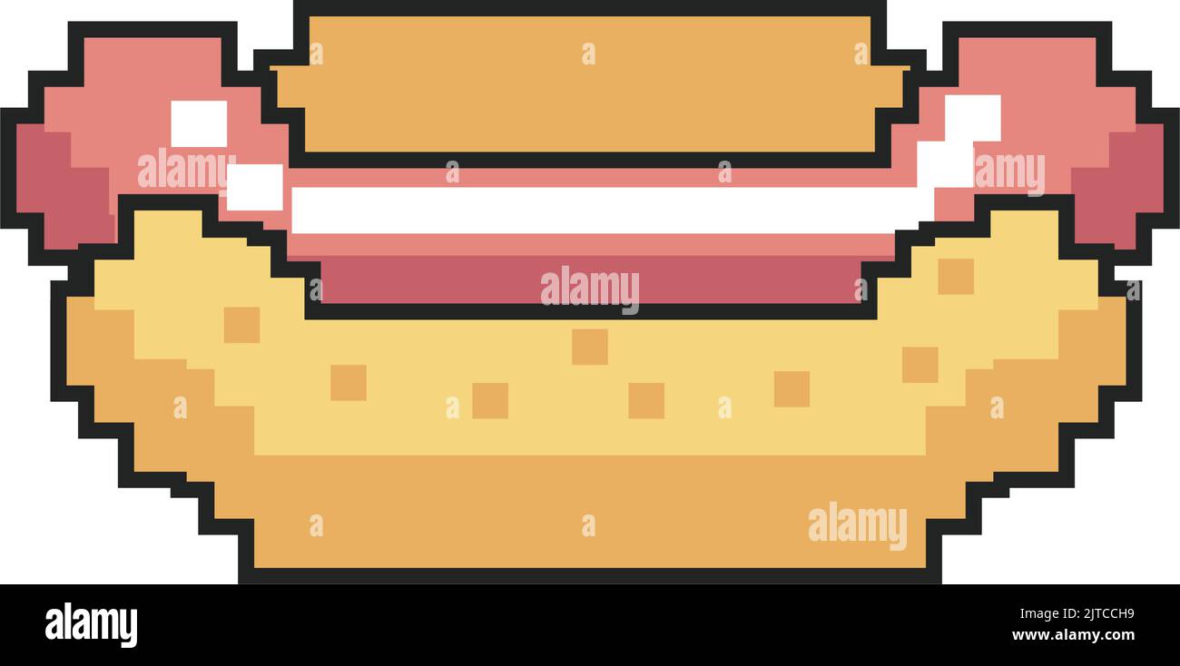 pixel art hot dog Stock Vector Image & Art - Alamy