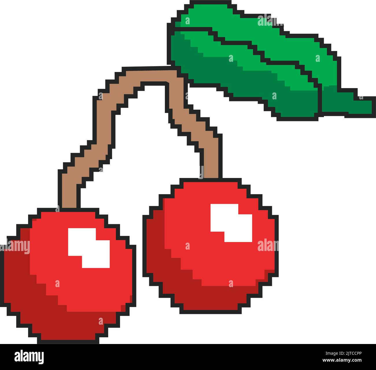 cherries pixel art style Stock Vector Image & Art - Alamy
