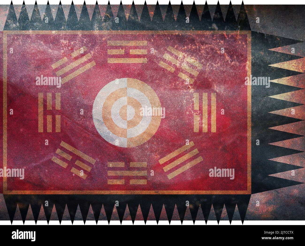 retro flag of king of Joseon, asia with grunge texture. flag ...