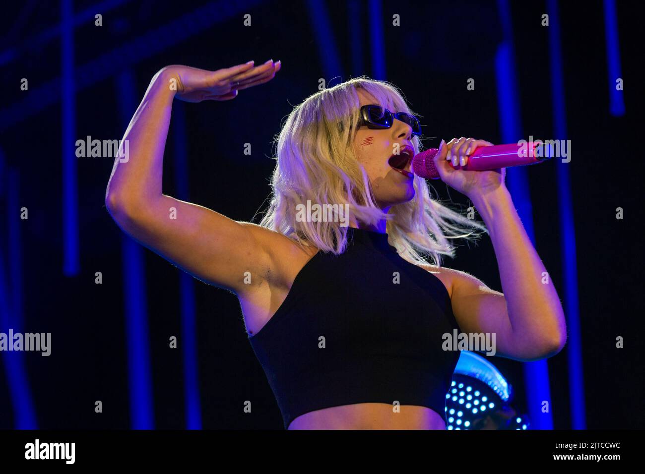 Moscow, Russia. 29th of August, 2022. Singer Mia Boyka performs at a ...