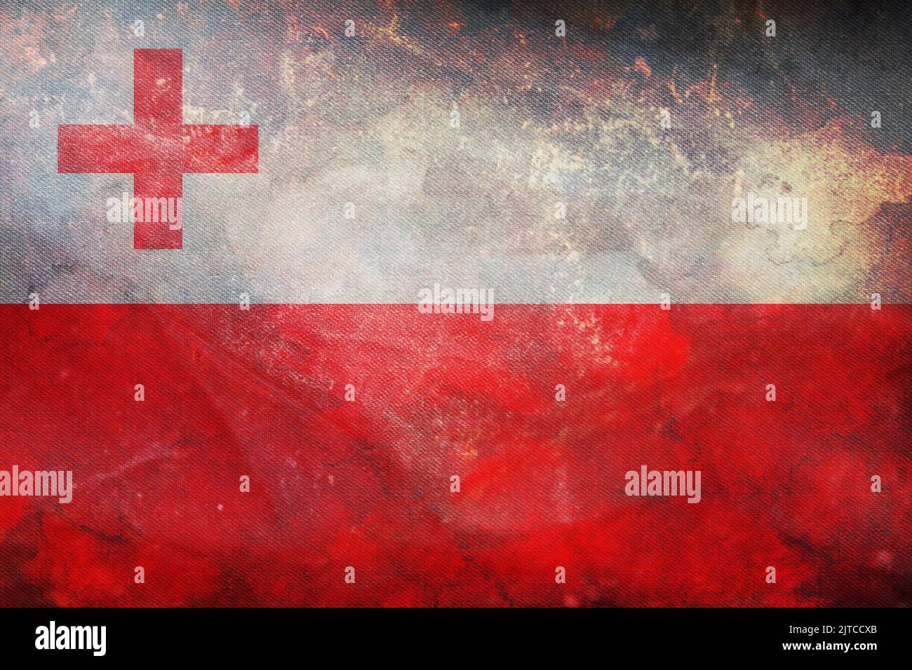 retro flag of Kingdom of Lau 1869 1871, Australia Oceania with grunge ...