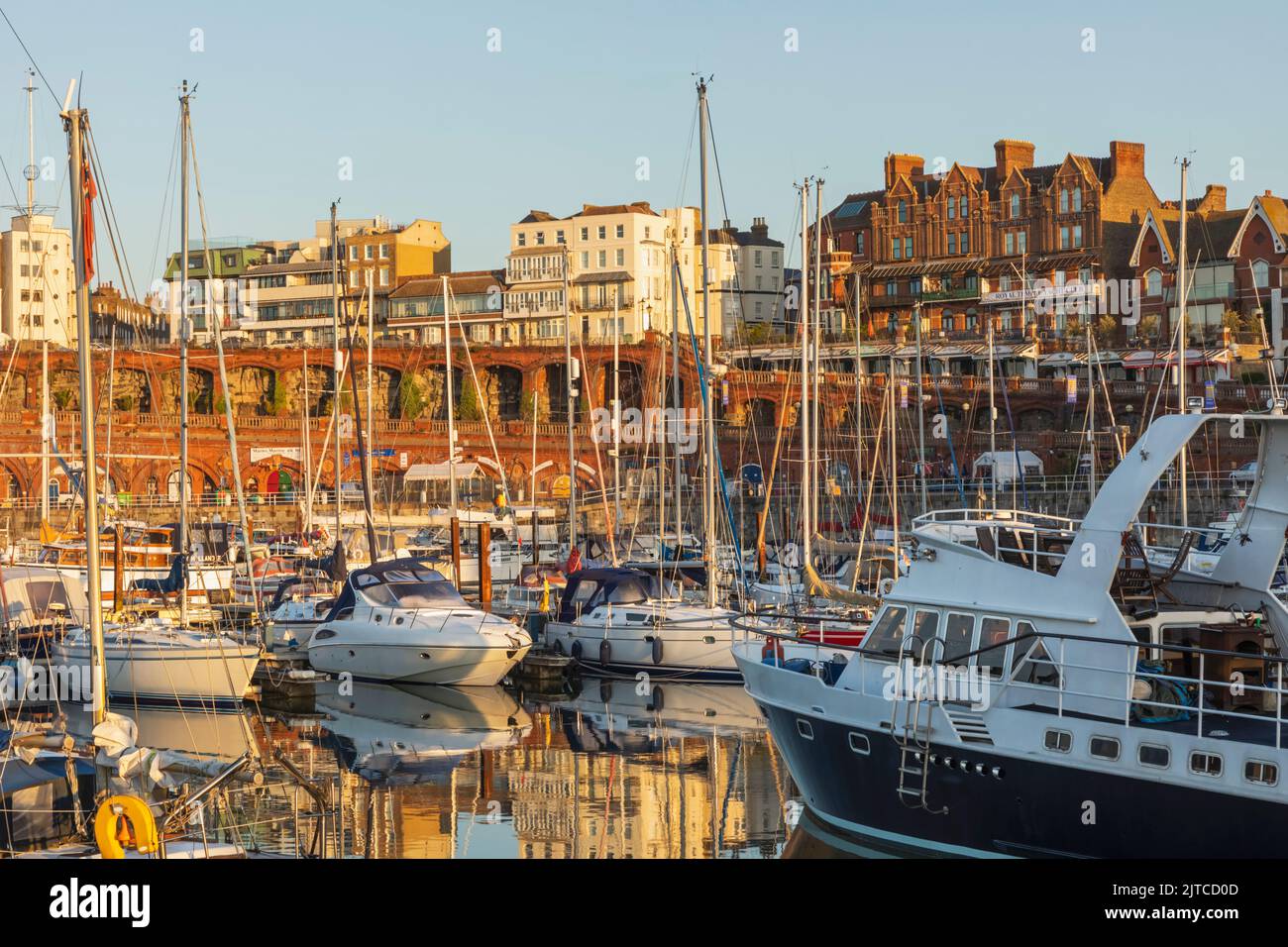 England, Kent, Ramsgate, Ramsgate Yacht Marina and Town Skyline Stock ...