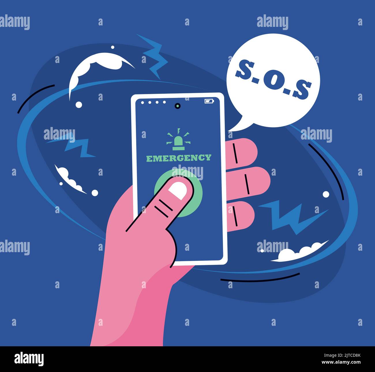 hand calling sos service Stock Vector Image & Art - Alamy