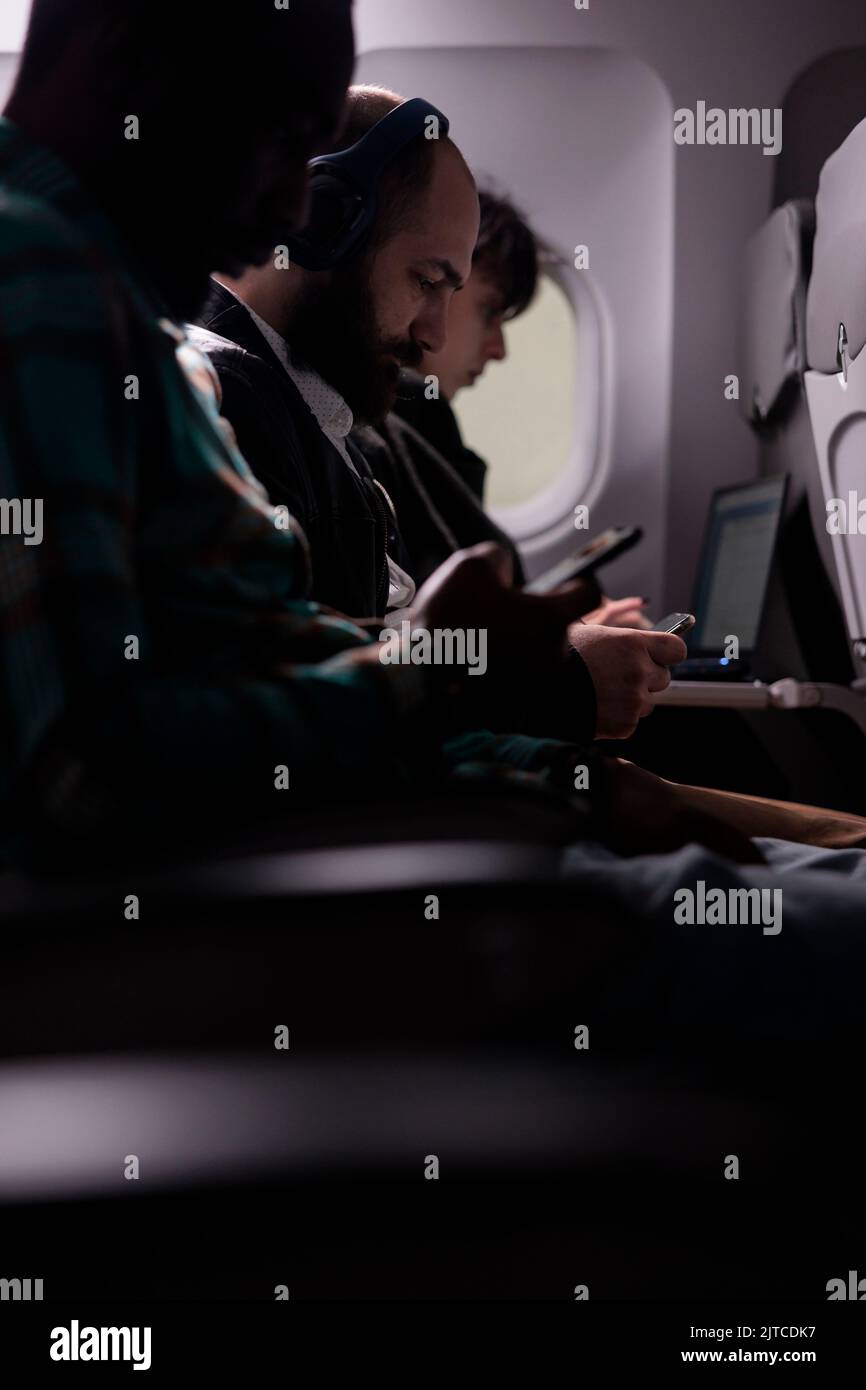 Airplane phone passengers hi-res stock photography and images - Alamy