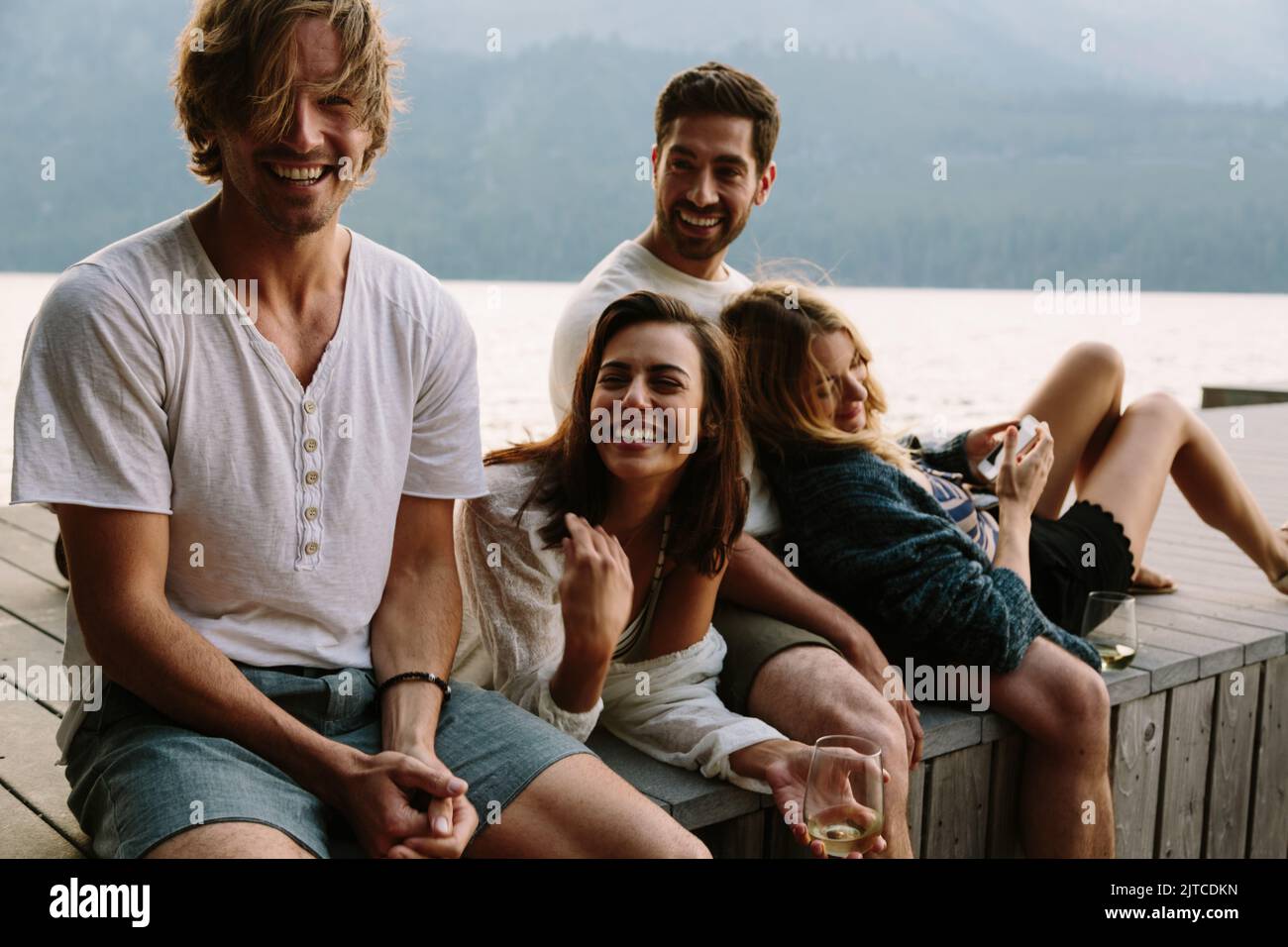 A group of friends on vacation Stock Photo - Alamy