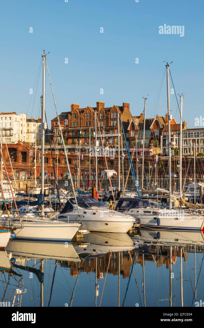 England, Kent, Ramsgate, Ramsgate Yacht Marina and Town Skyline Stock ...