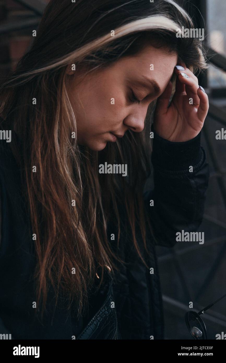 Black woman forehead close up hi-res stock photography and images - Alamy