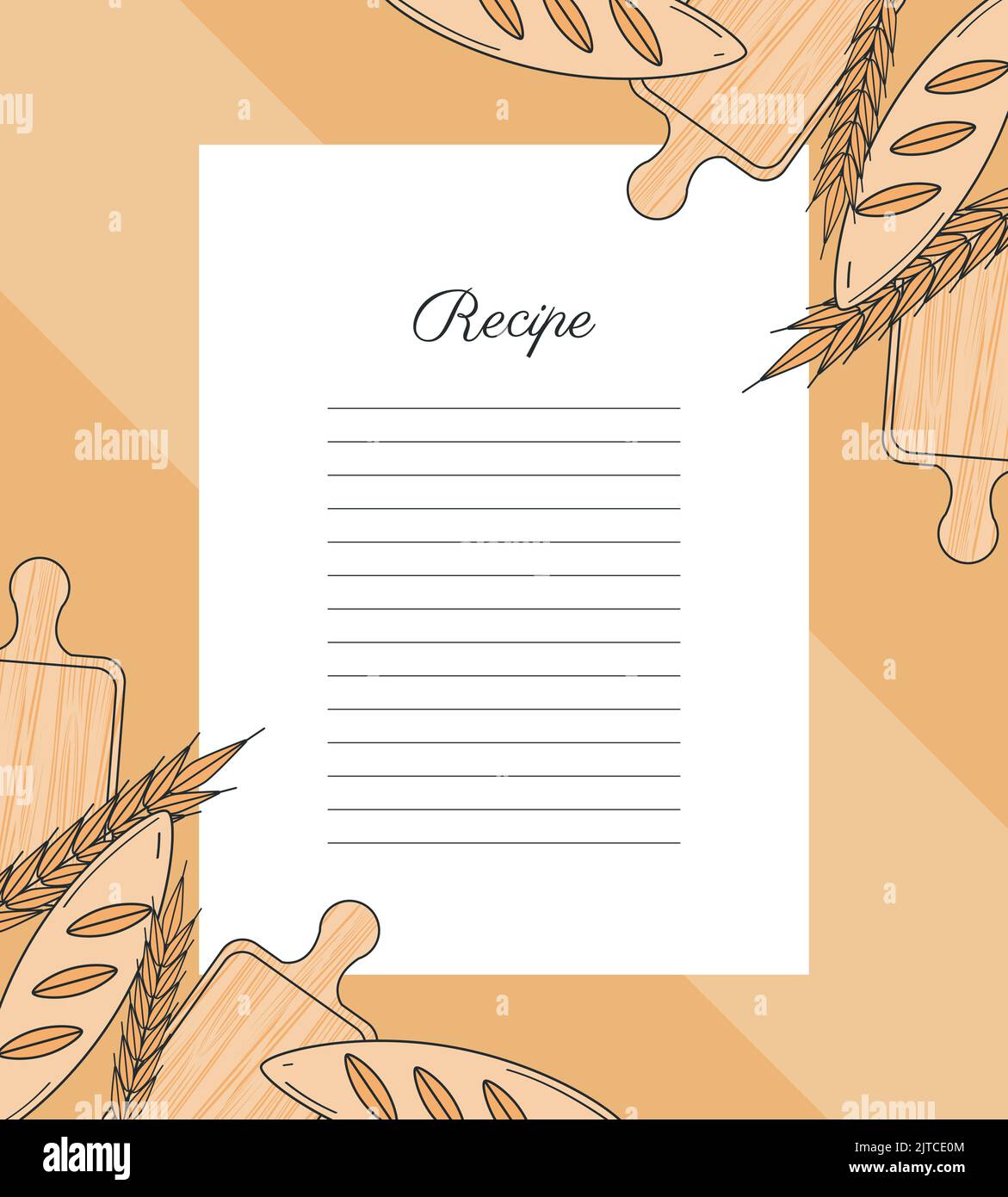 recipe paper with bread Stock Vector Image & Art - Alamy