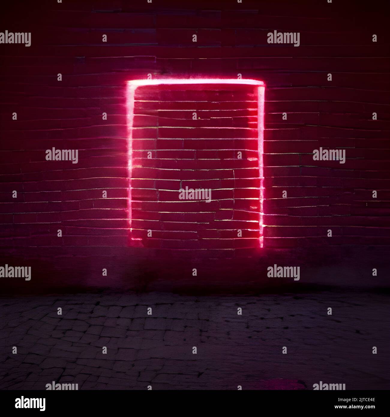 Brick wall, background, neon light Stock Photo - Alamy