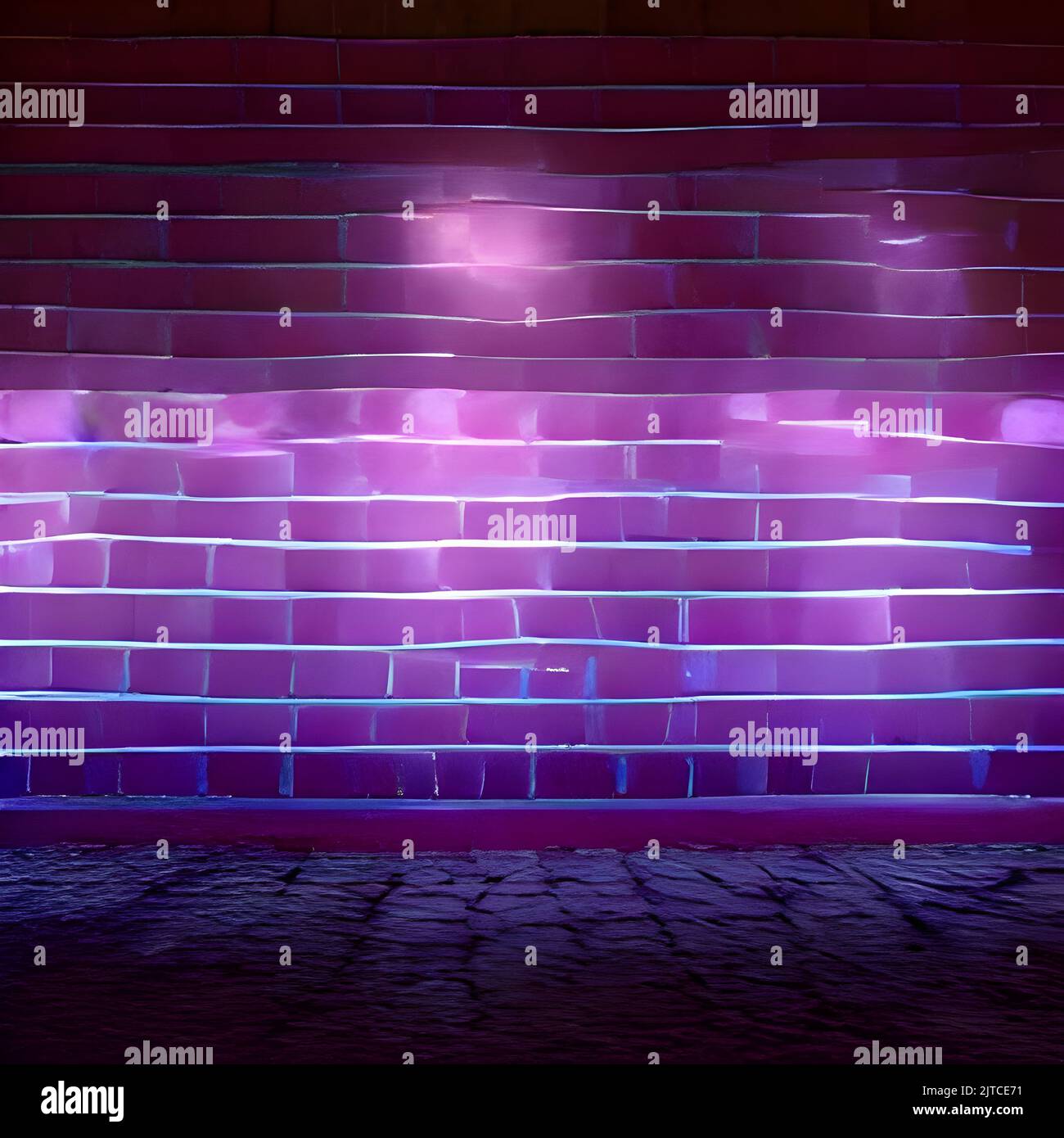 Lighting Effect red and blue on brick wall for background Stock Photo ...