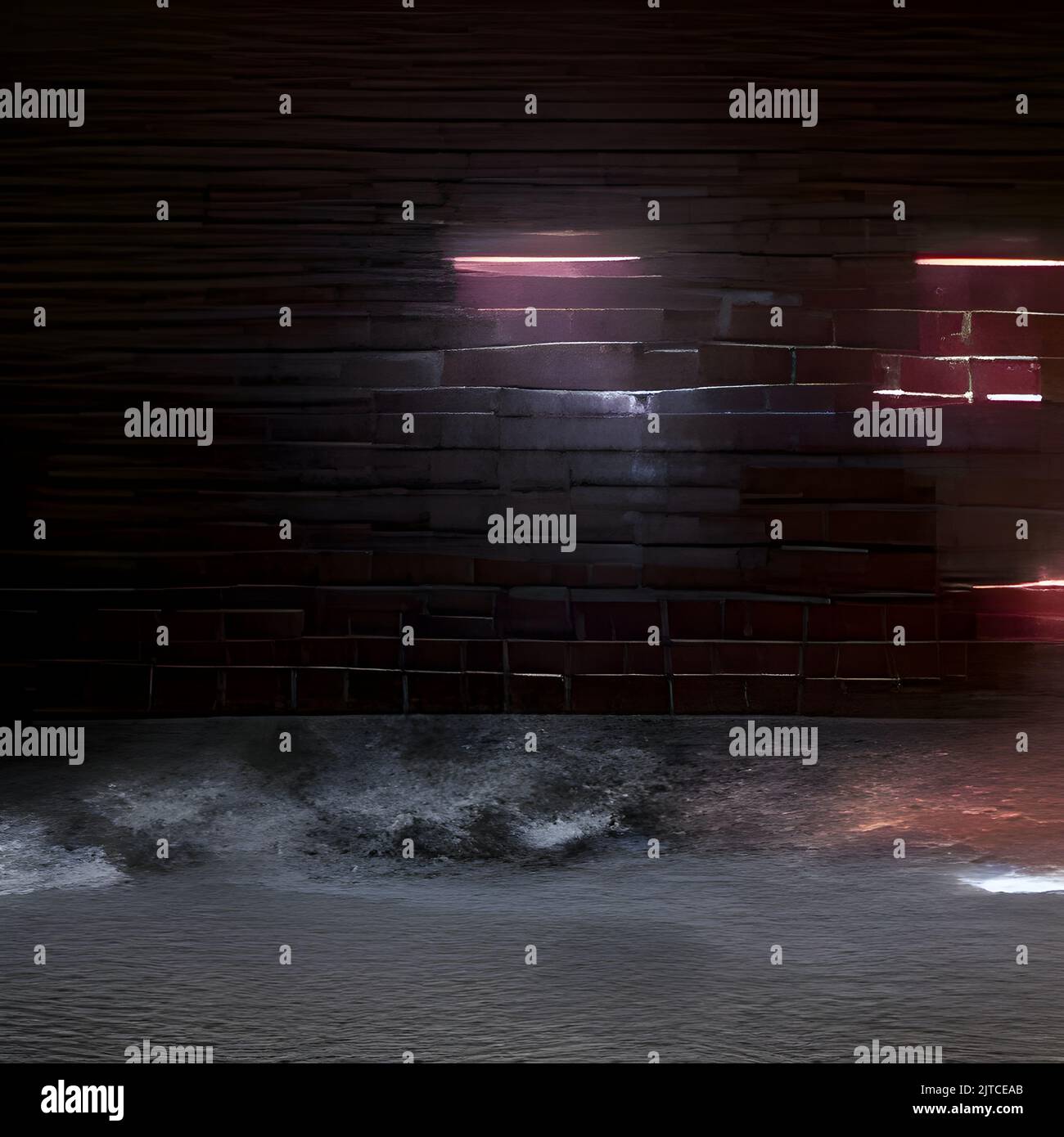 Empty wall background, basement, neon light Stock Photo - Alamy