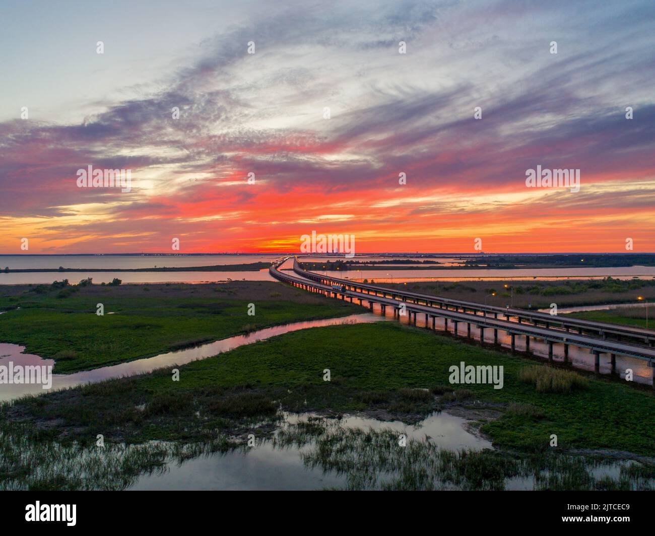 Mobile Bay, Alabama at sunset Stock Photo - Alamy