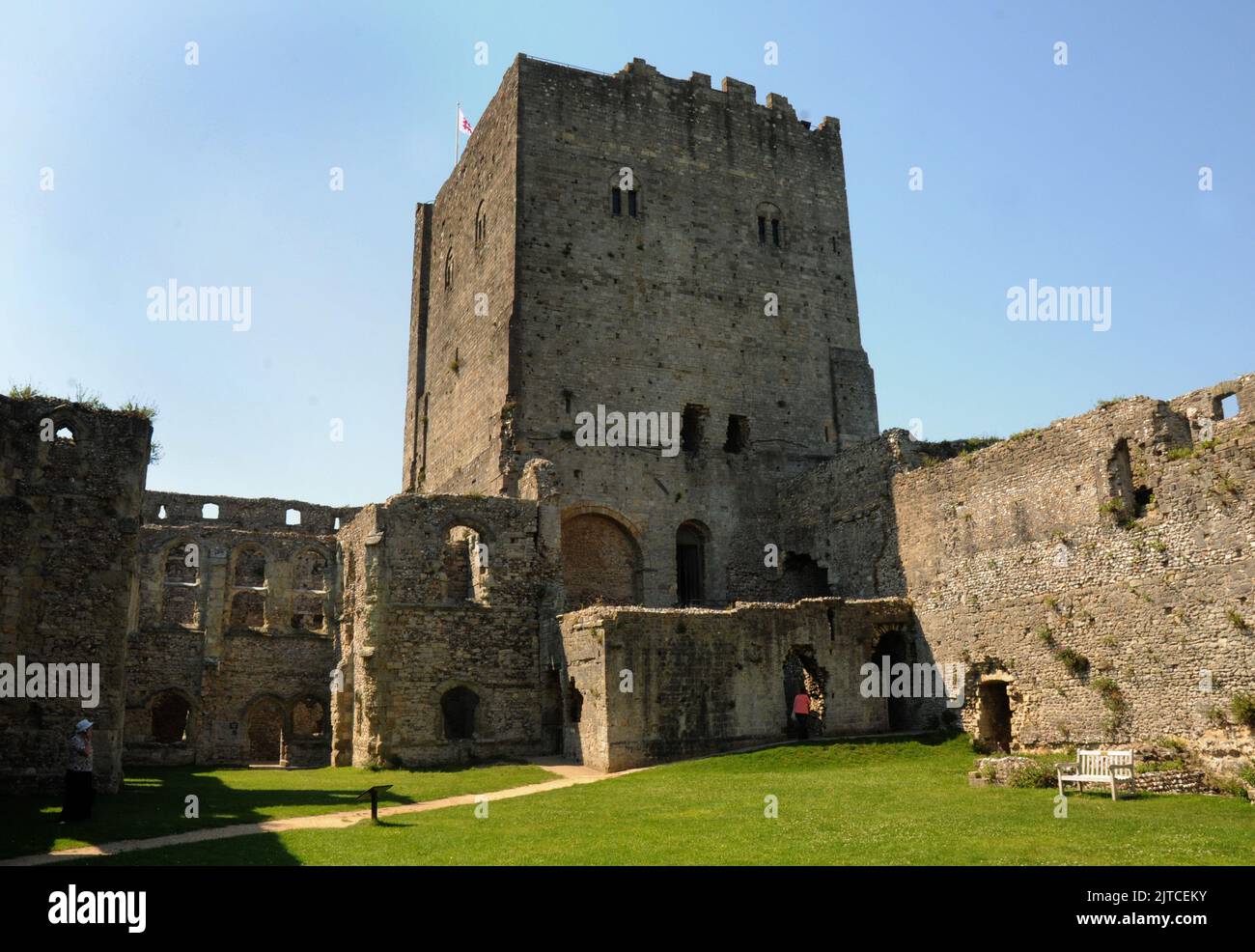 THE INNER KEEP OF THE NORMAN CASTLE, PORTCHESTER CASTLE, AT PORTCHESTER ...