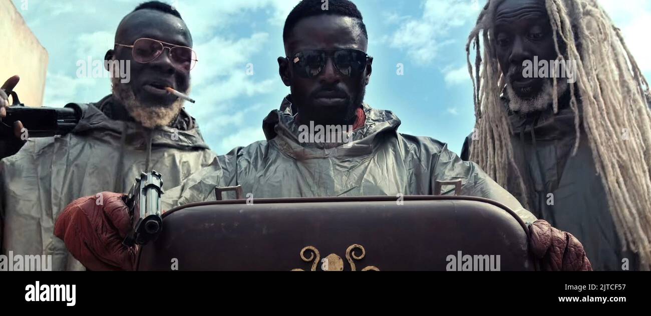 SALOUM, from left: Roger Sallah, Yann Gael, Mentor Ba, 2021. © Shudder ...