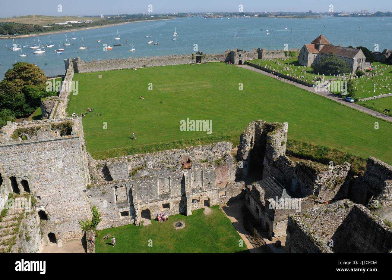 ST.MARY'S CHURCH PORTCHESTER BUILT IN 1120 AND THE NORMAN CASTLE AT ...
