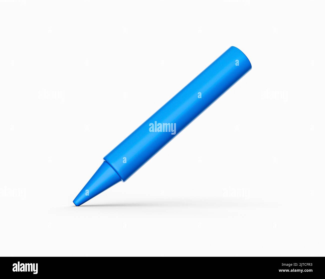 A blue crayons isolated on white background Stock Photo - Alamy