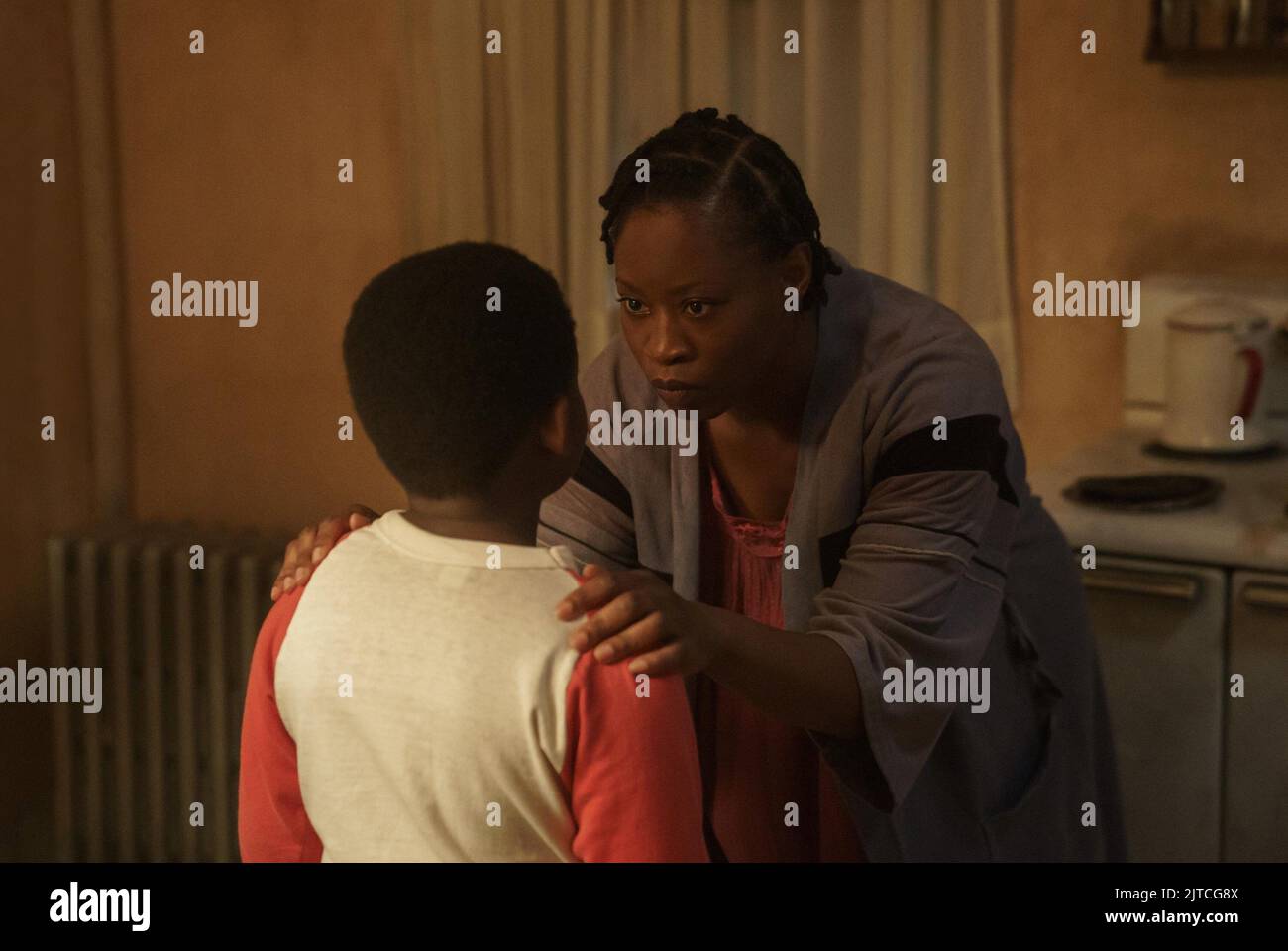 MIKE, from left: Zaiden James as Mike Tyson, Olunike Adeliyi as Lorna Mae Tyson, 'Thief ...