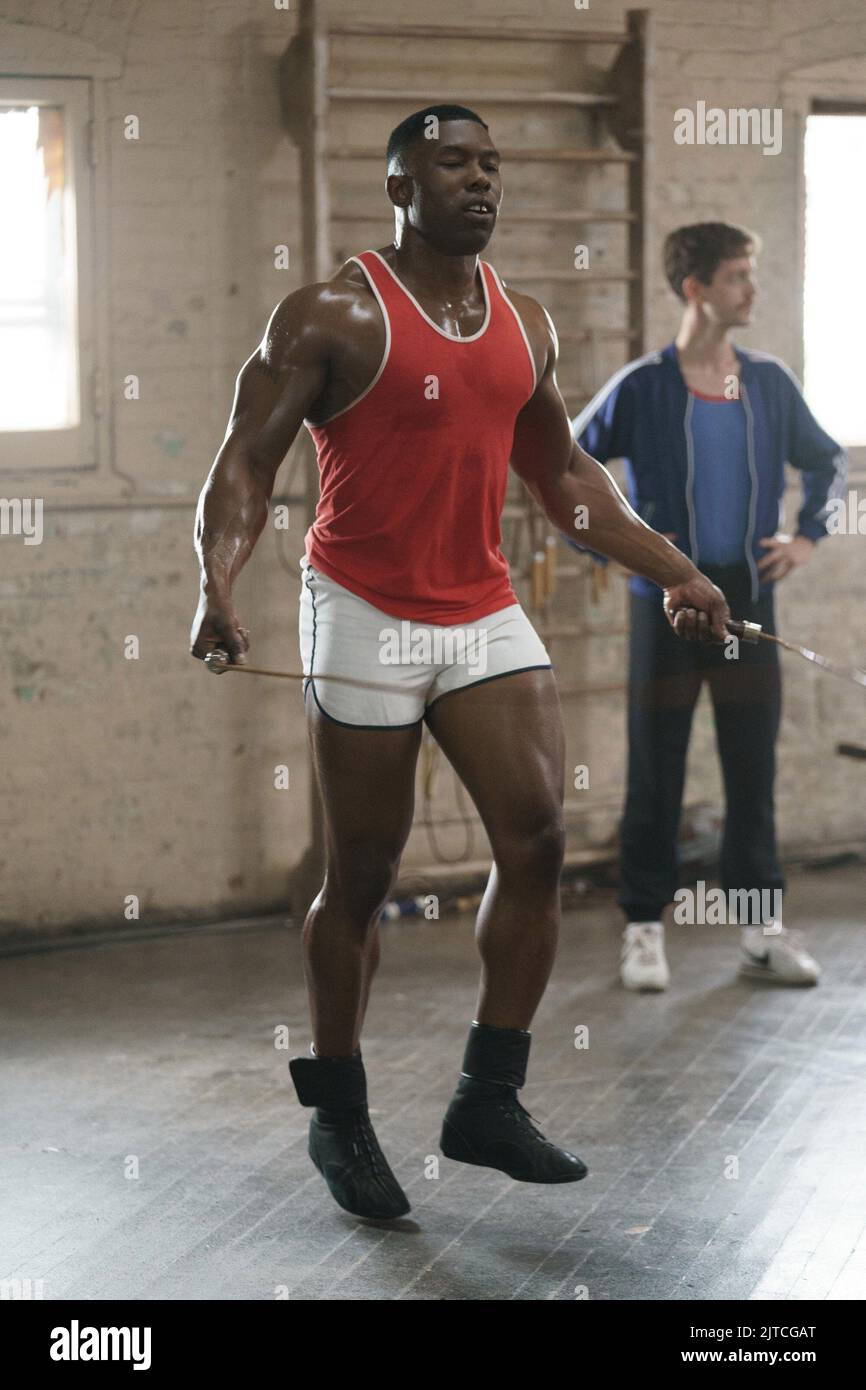 MIKE, from left: Trevante Rhodes as Mike Tyson, Ethan Dubin as Teddy ...