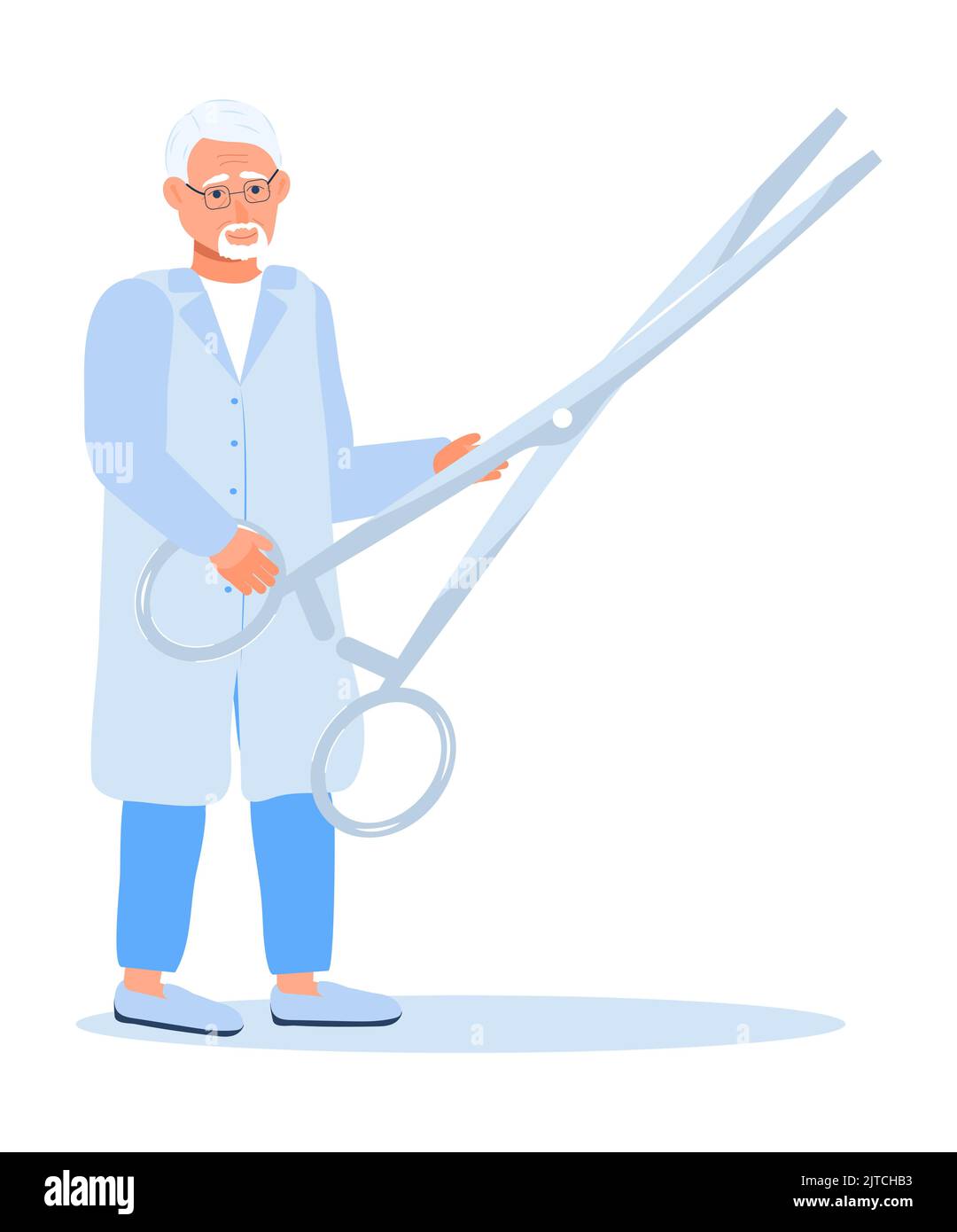 Doctor with surgical scissors. Medical tool, surgical equipment are ...