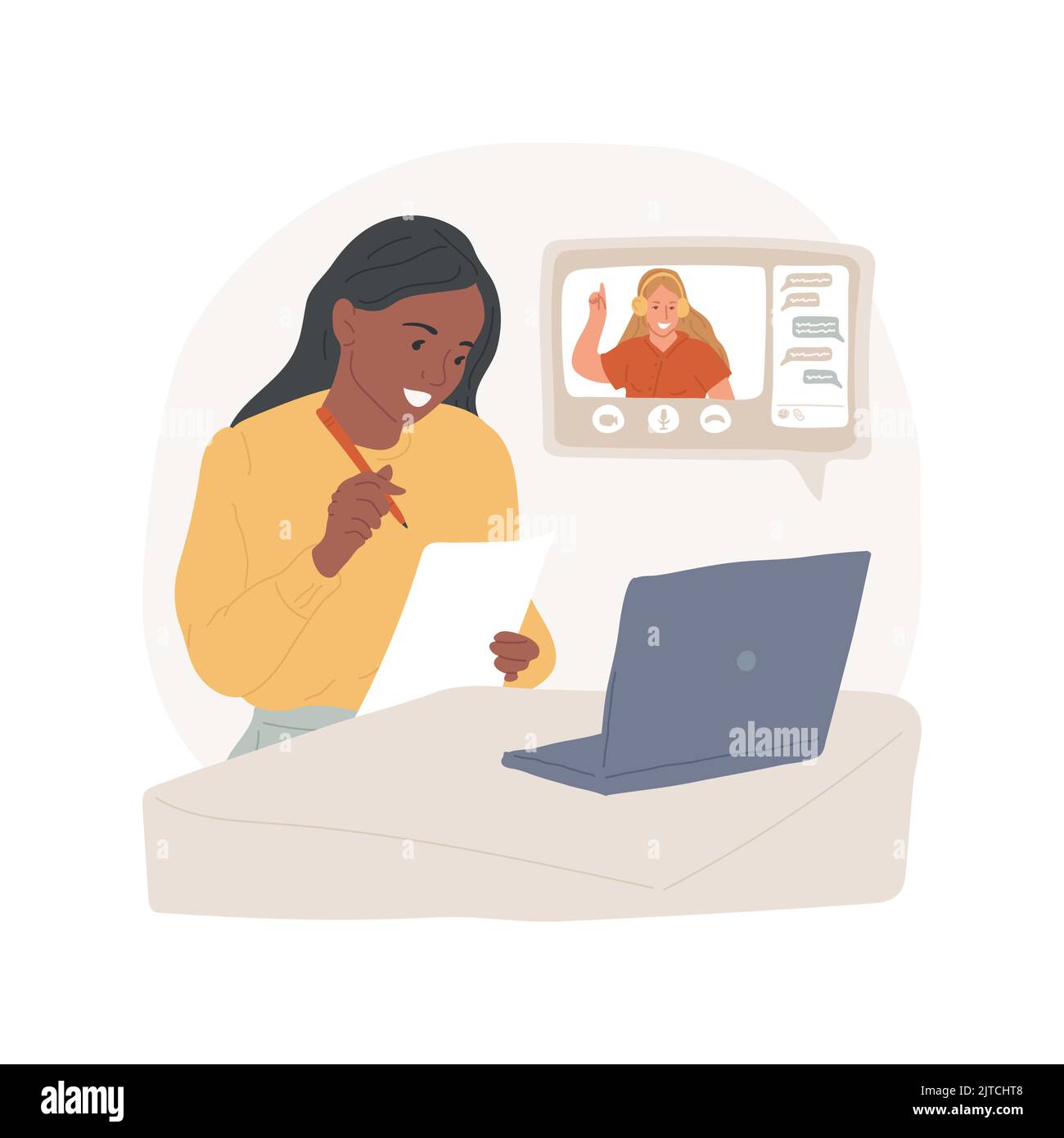 Online video course isolated cartoon vector illustration. Online video ...