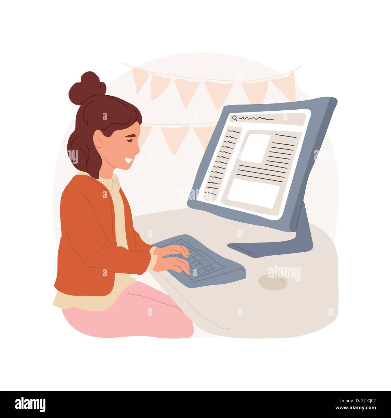 Interactive textbook isolated cartoon vector illustration. Interactive ...